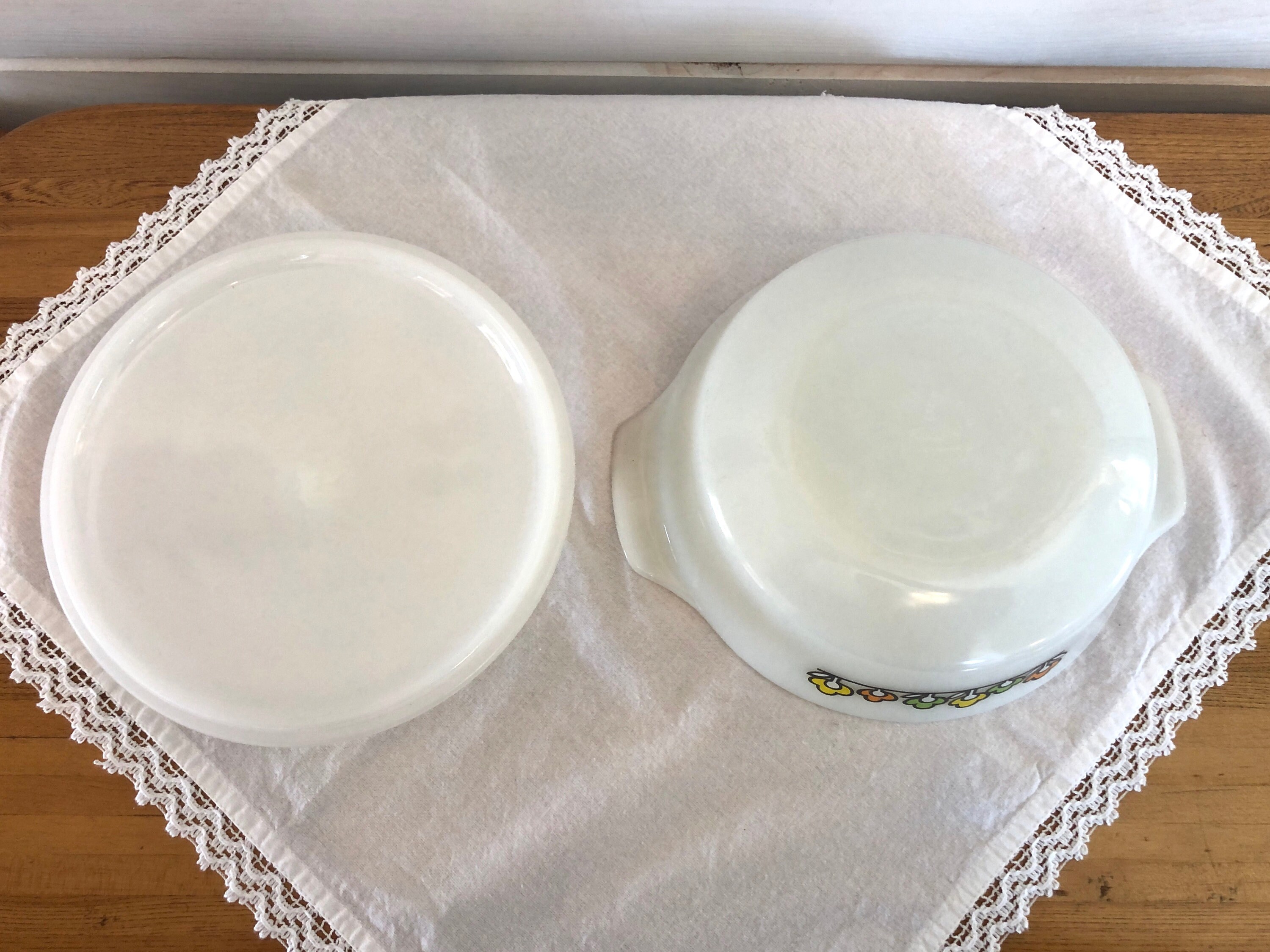 1960s Fire King by Anchor Hocking Summerfield Pattern Lidded Casserole ...