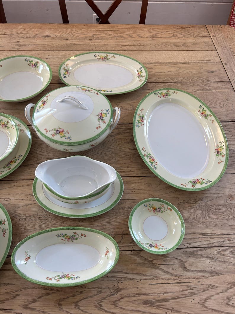 1920s UCAGCO Floral Dinnerware Set: Hand-painted Fine Bone China, 32 ...