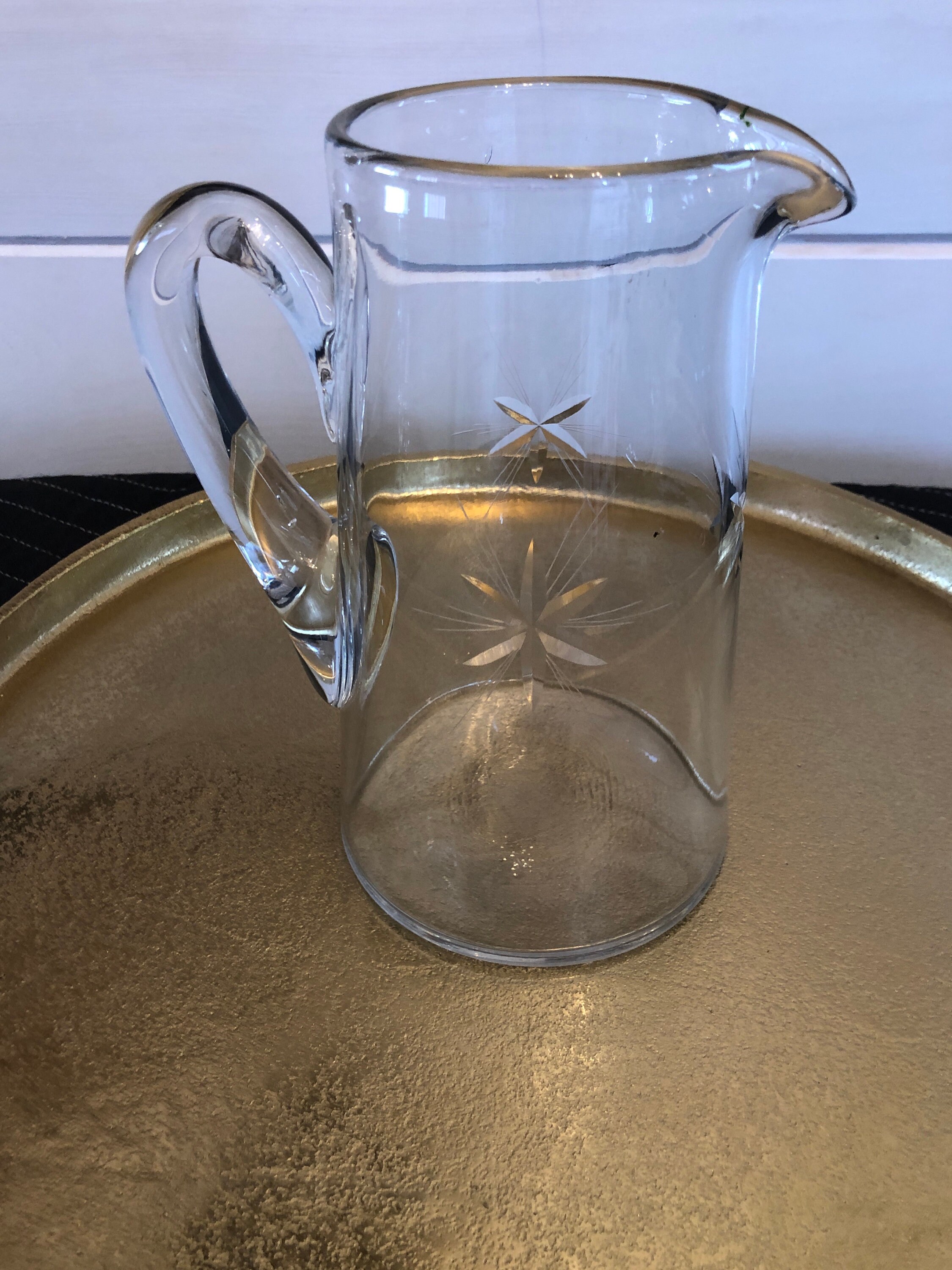 1940s Fostoria Sunburst Bethlehem Star Blown Glass Pitcher - Etsy