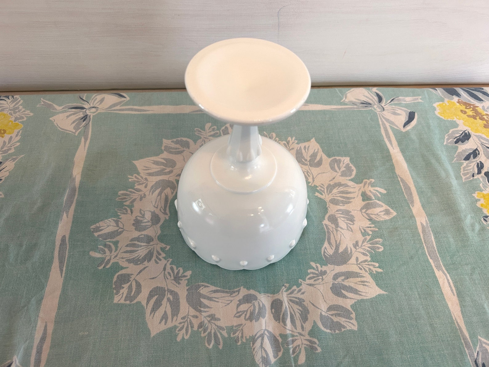 1950s Milk Glass Stemmed Compote Chalice Bowl by Indiana Glass Teardrop ...