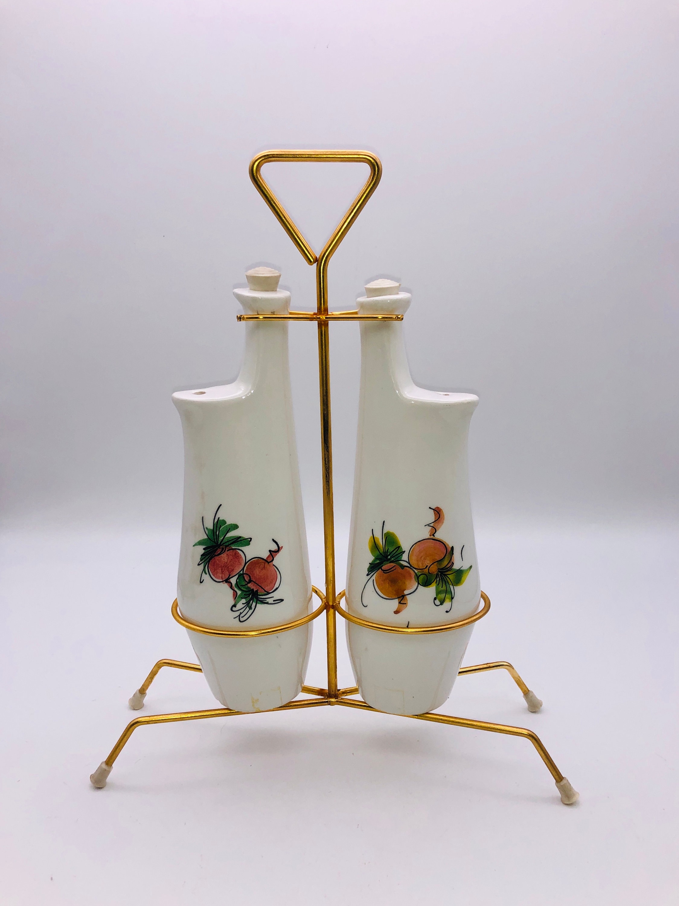1960s Italian L'etruria Cortona Ceramic Vinegar & Oil Bottles With ...