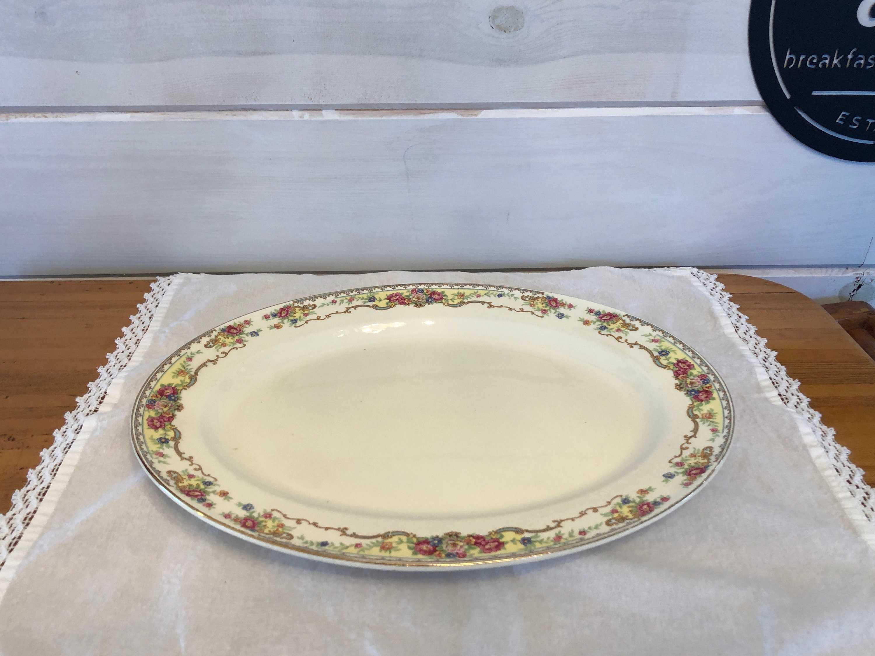 1940s Knowles China Platter: Multicolor Floral Scrolls, Pattern 42-3 - Etsy