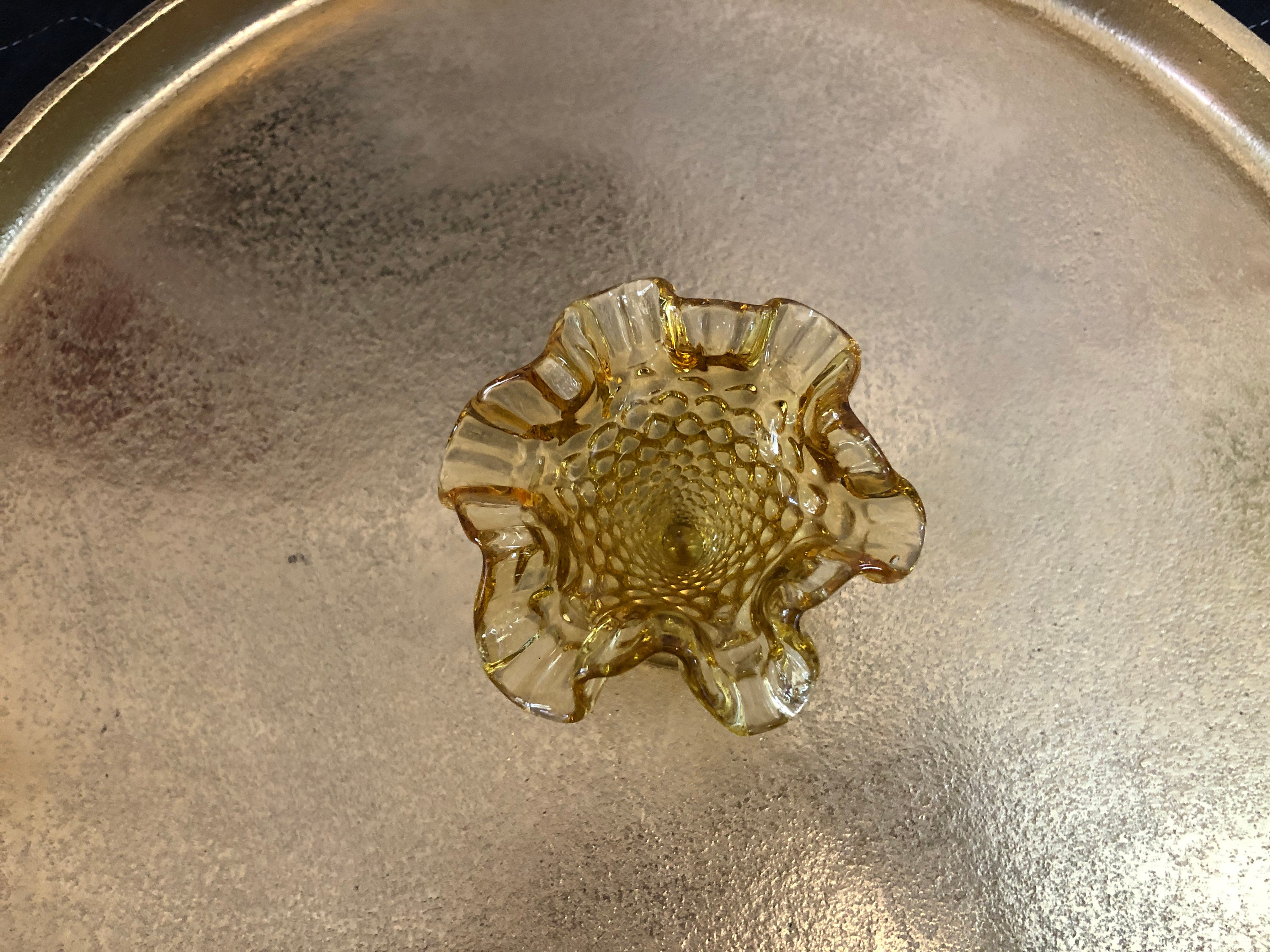 1950s Fenton Colonial Amber Hobnail Crimped Trumpet Vase - Etsy