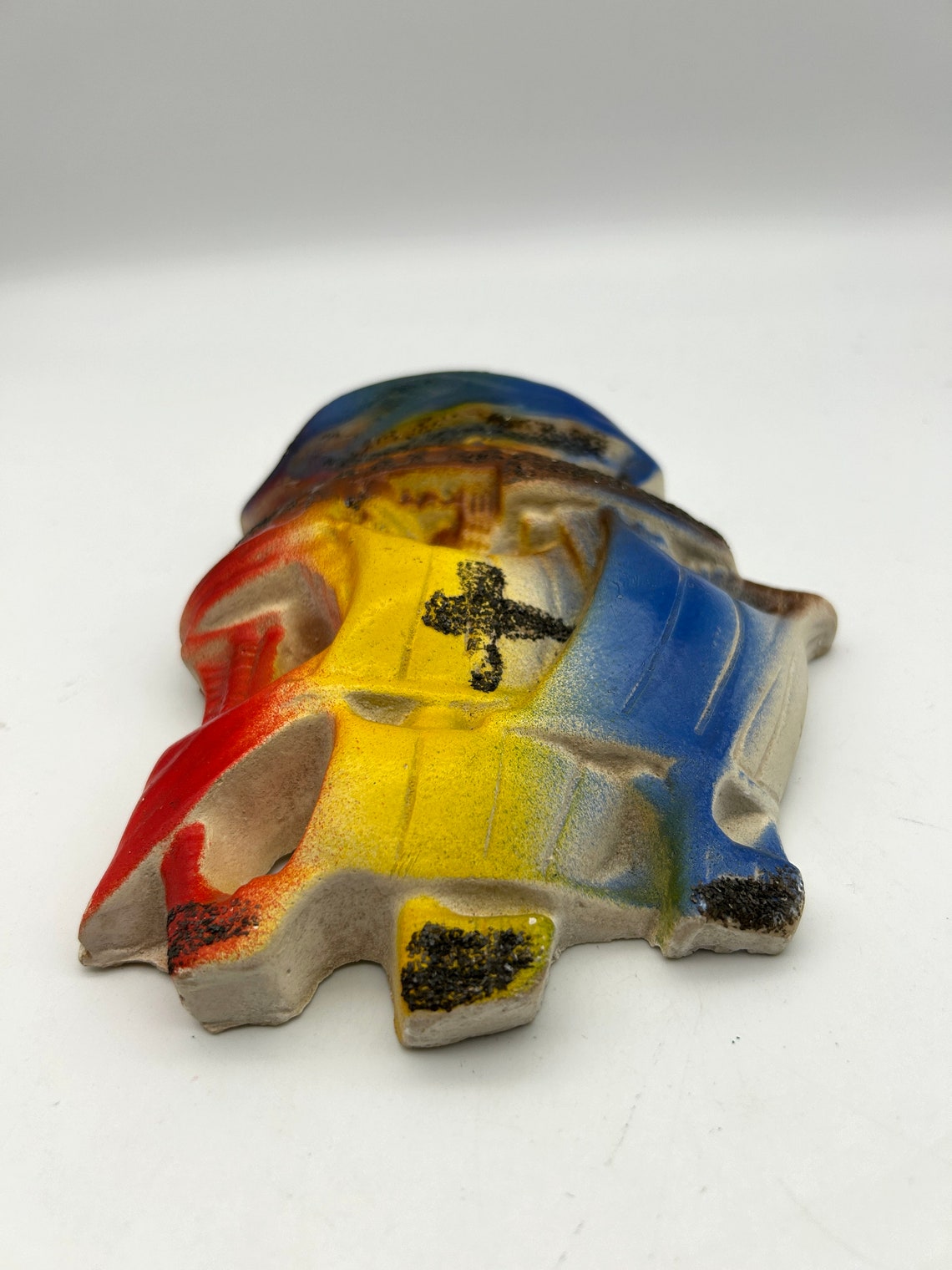 1940s Chalkware Art Carnival Prize Clipper Ship Multicolor Glittery ...
