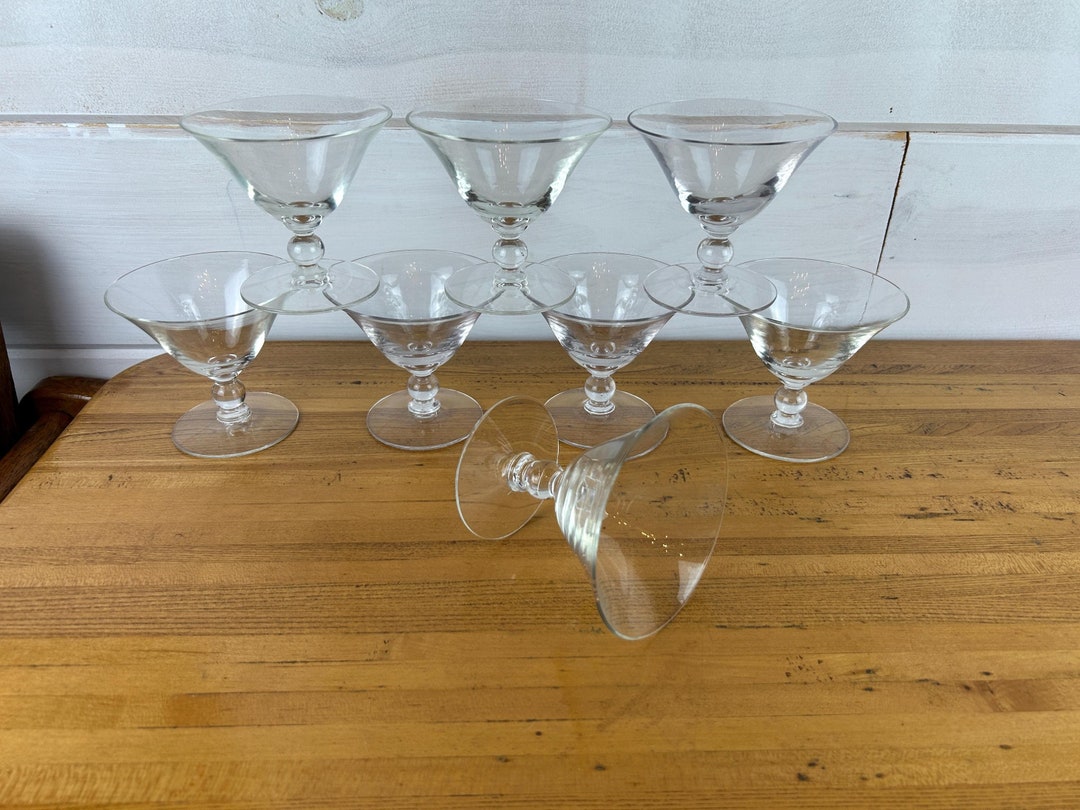 1950s Candlewick Stemware Champagne Coupes or Tall Sherbet Dessert Glass, Set of 8 - Etsy