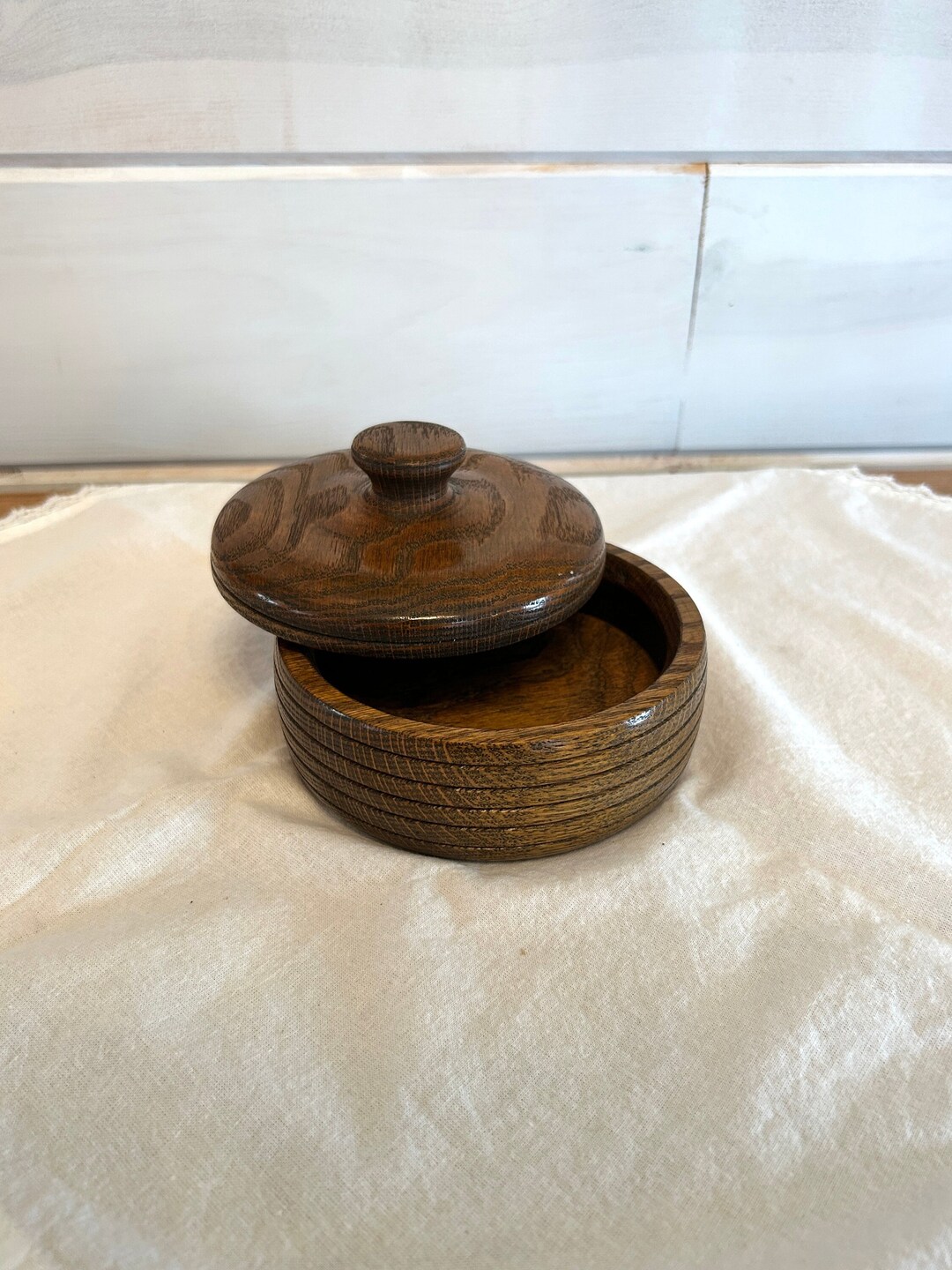 Vintage Turned Oak Wood Treen Jar Pot With Lid, Circa 1960s - Etsy