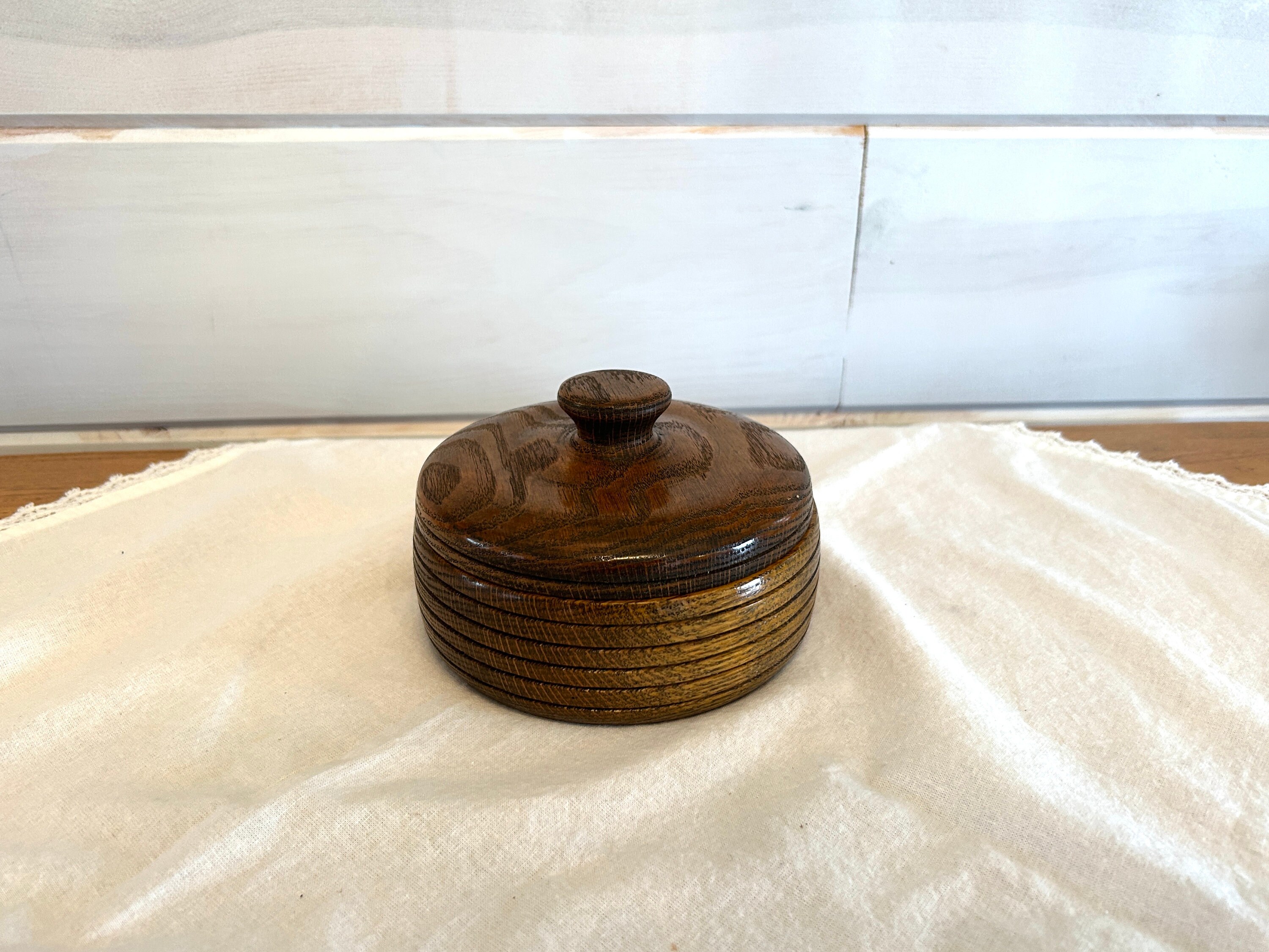 Vintage Turned Oak Wood Treen Jar Pot With Lid, Circa 1960s - Etsy