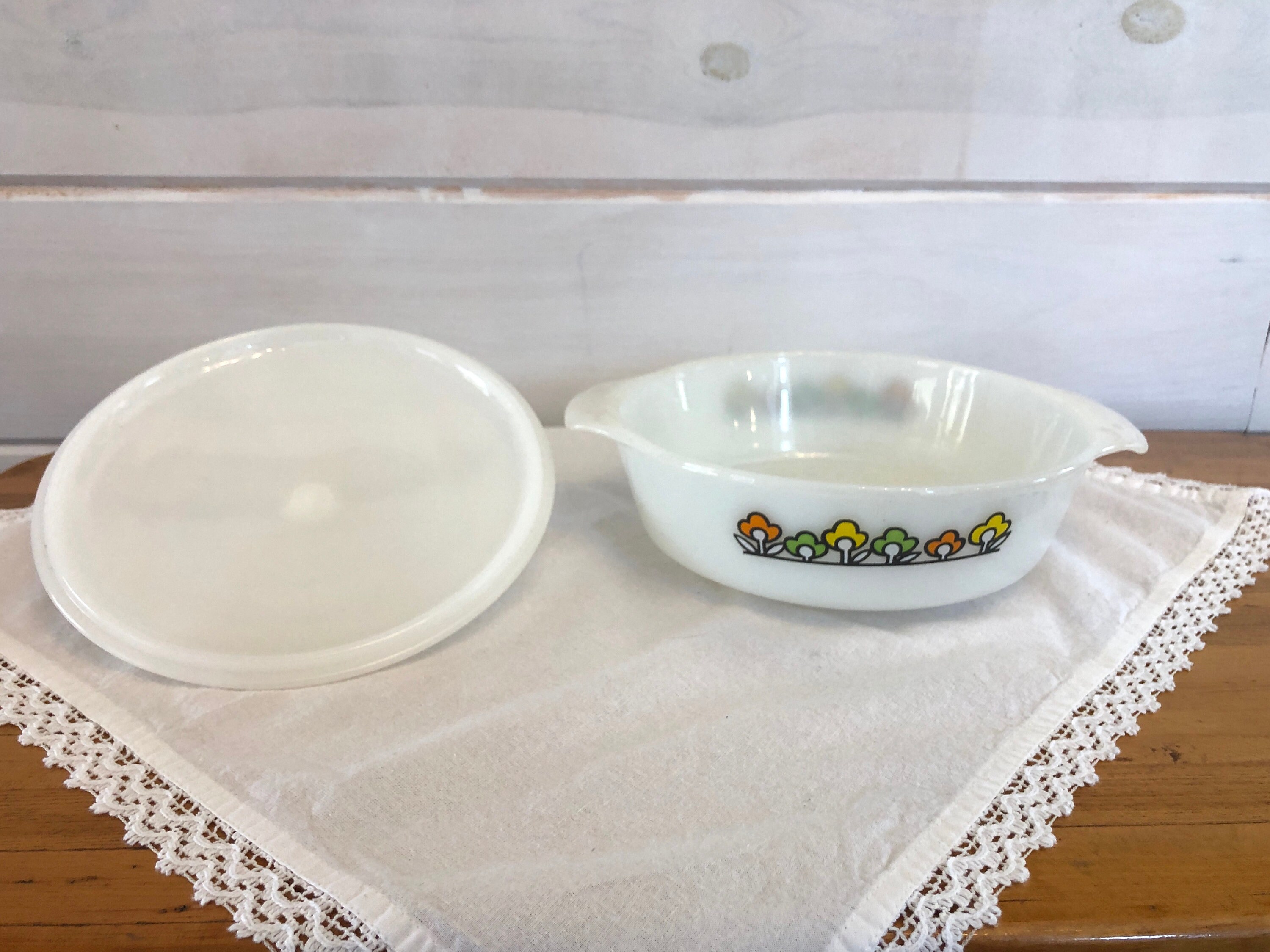 1960s Fire King by Anchor Hocking Summerfield Pattern Lidded Casserole ...