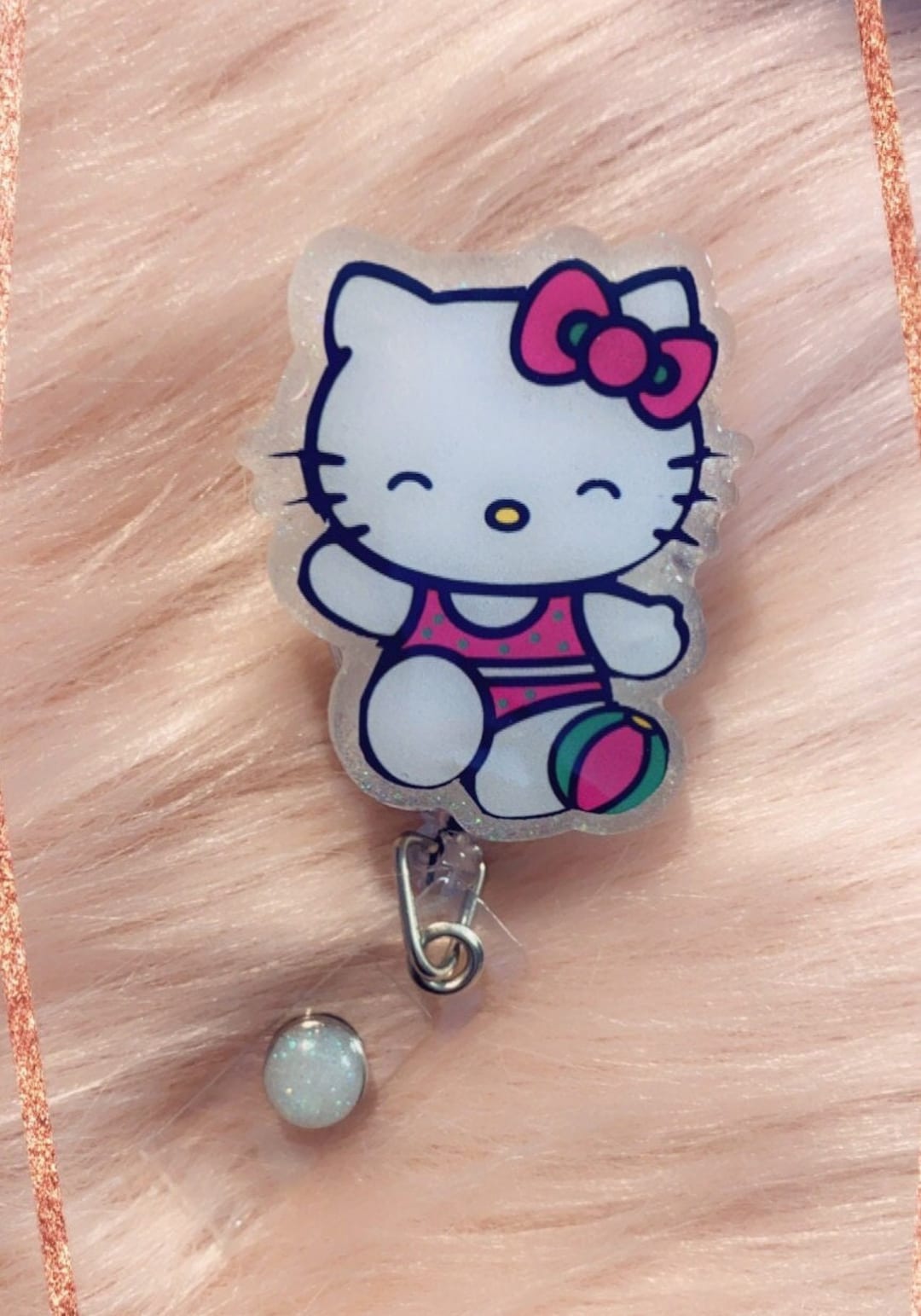 Summer Hello Kitty Acrylic Badge Reel - Etsy
