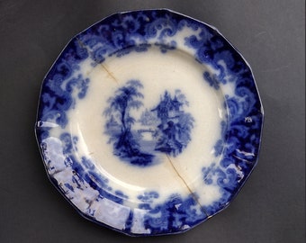 Antique Blue Plate - Etsy