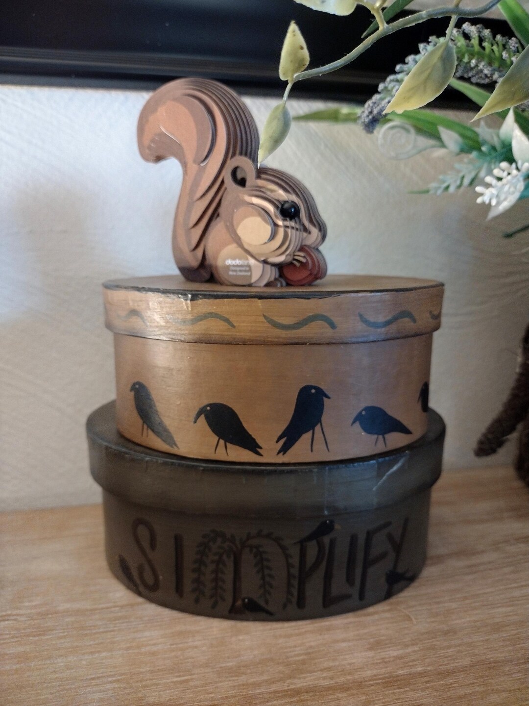 Primitive Folk Paper Oval Stackable Boxes, Small, Rustic Primitive ...