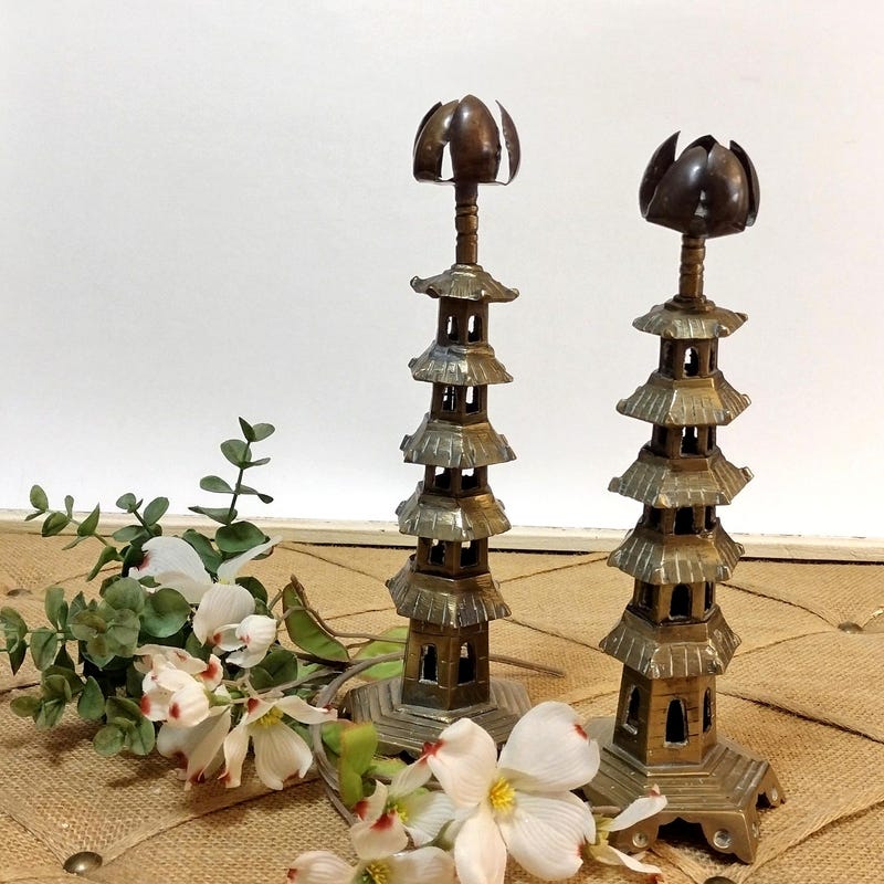 Chinese Brass Candlesticks - Etsy