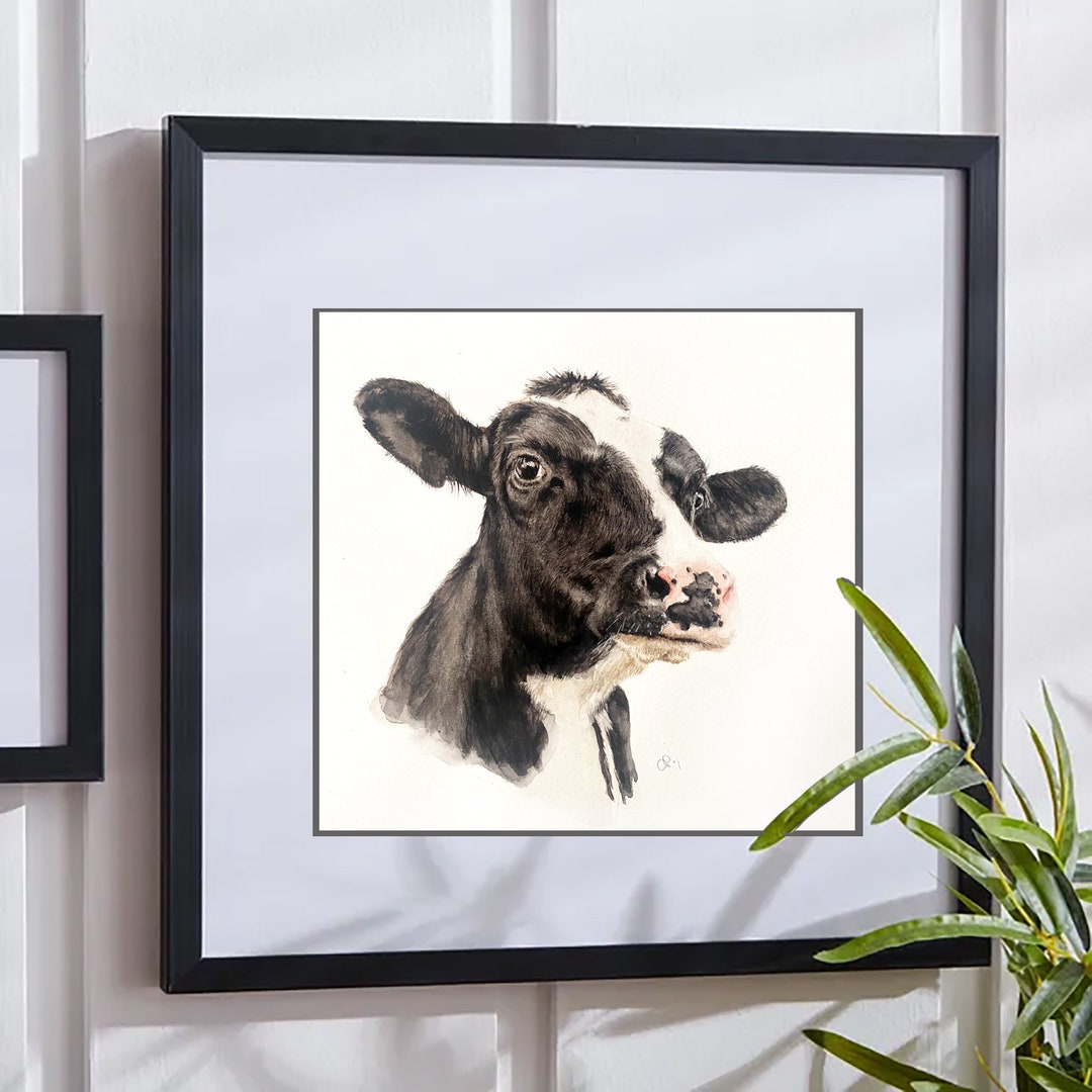 WATERCOLOUR Dairy Cow Art Print Cow Painting Cow Wall Art - Etsy
