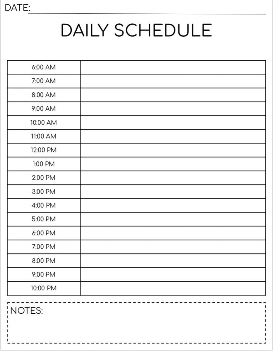 Daily Hourly Schedule Planner - Etsy