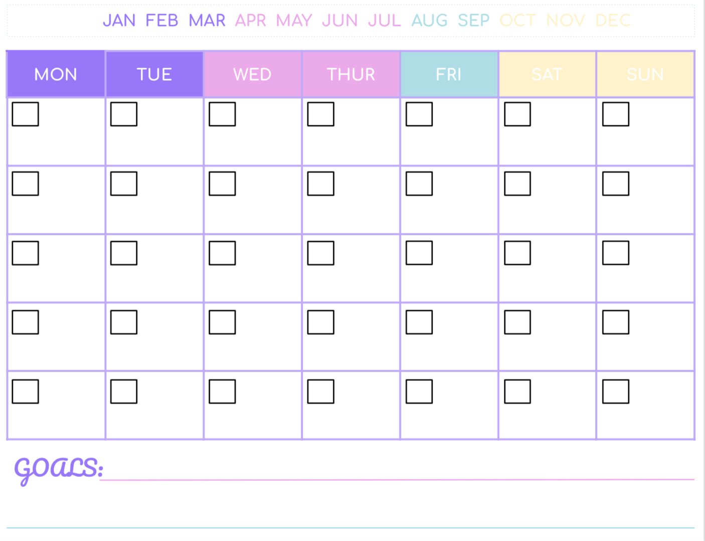 Monthly Calendar Schedule - Etsy