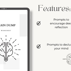 Brain Dump Mental Health Worksheets - Printable and Digital Workbook ...