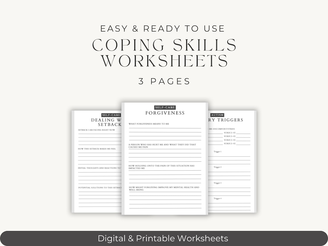 Coping Skills Worksheets - Printable and Digital Mental Health ...
