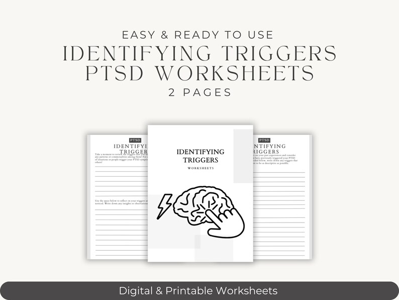Identifying Triggers: PTSD Mental Health Worksheets for Coping and ...