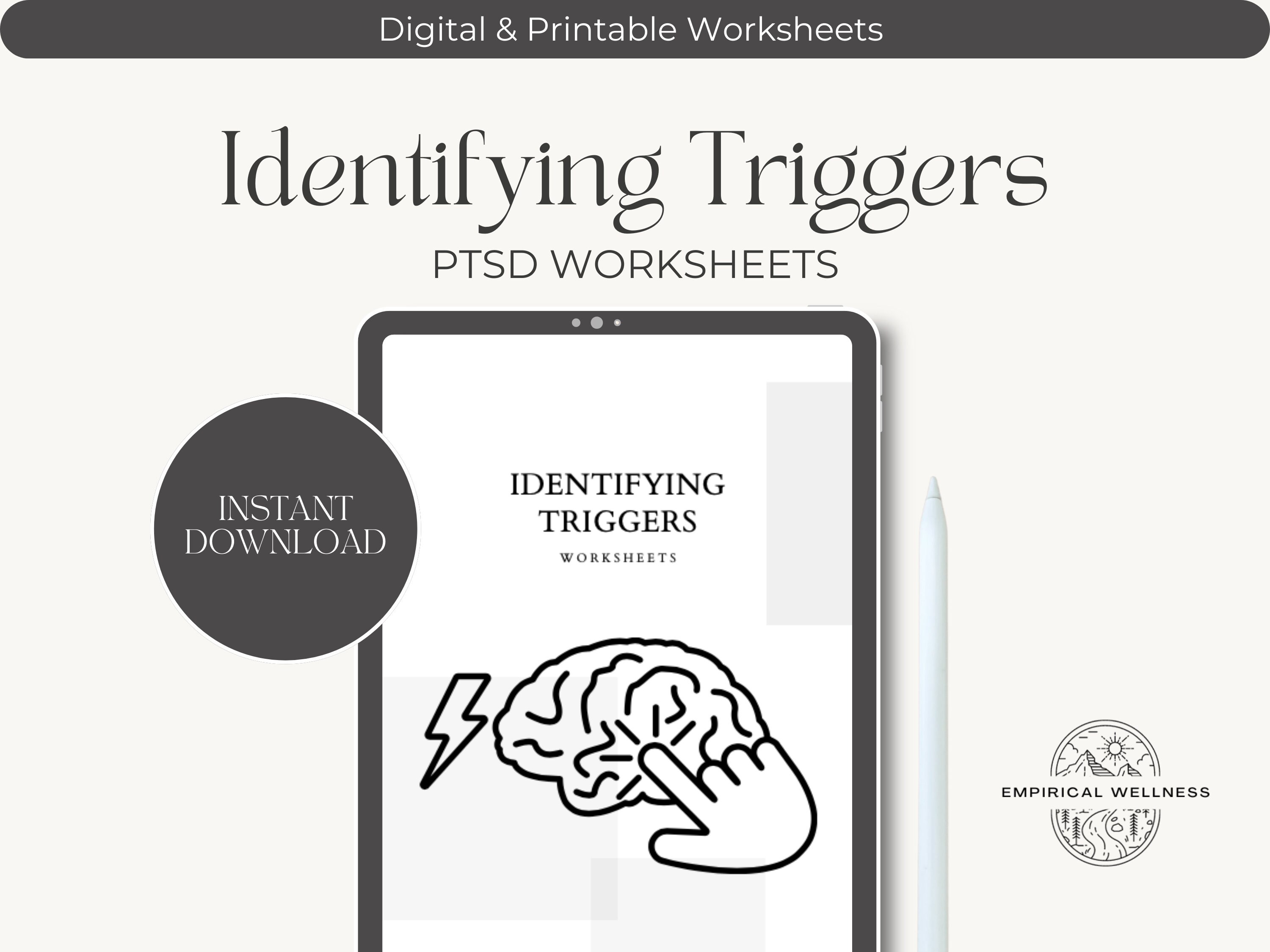 Identifying Triggers: PTSD Mental Health Worksheets for Coping and ...