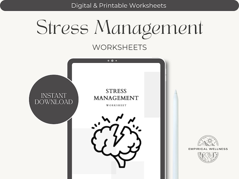 Stress Management Mental Health Worksheets - Printable & Digital ...