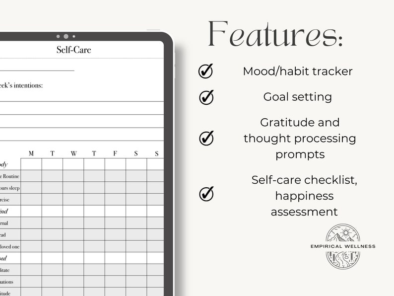 Printable Digital Self-care Worksheets for Mindfulness, Gratitude, and ...