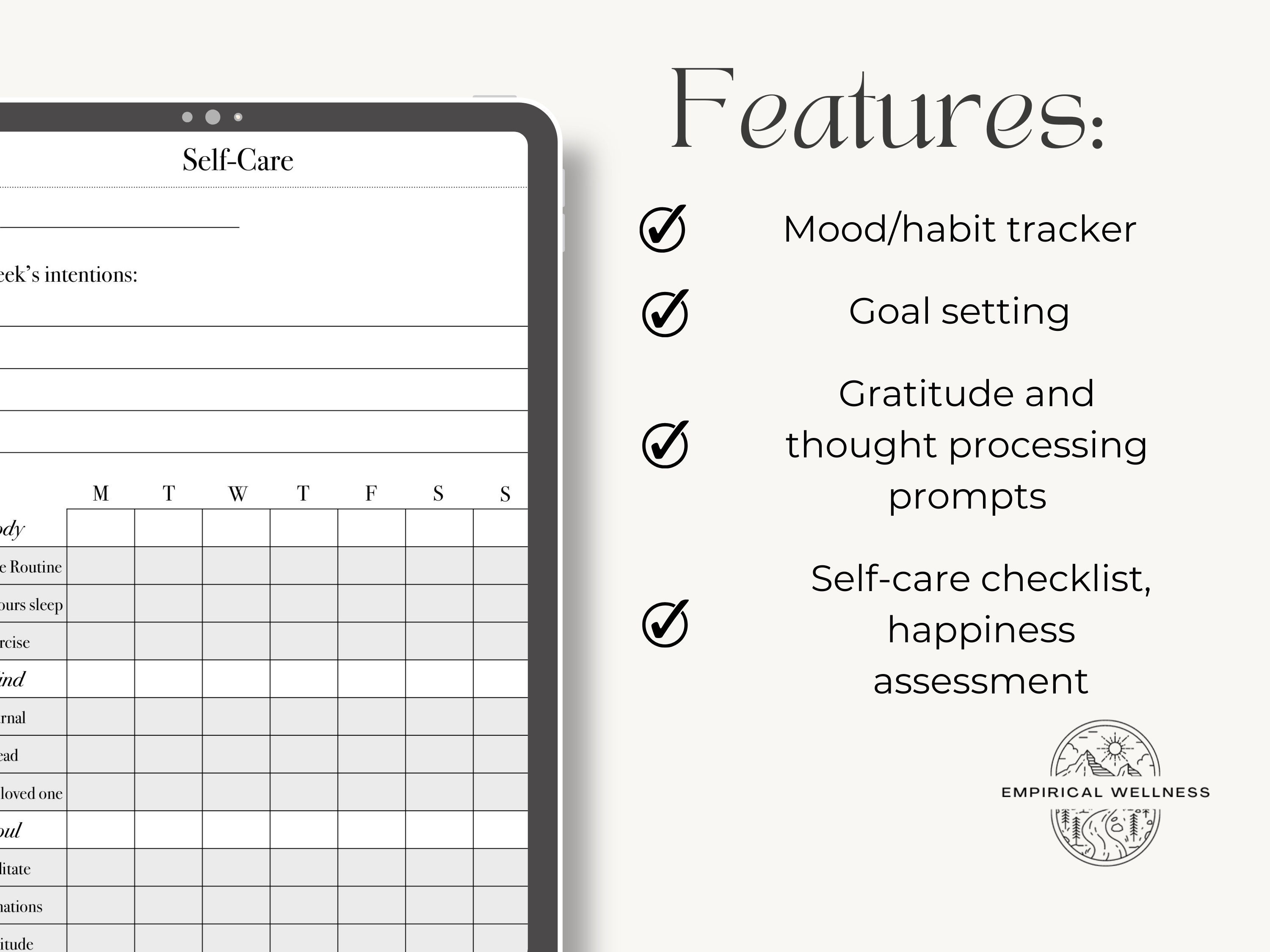 Printable Digital Self-care Worksheets for Mindfulness, Gratitude, and ...