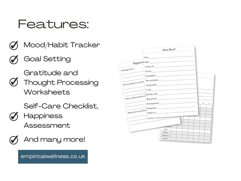 Printable Digital Self-care Worksheets for Mindfulness - Etsy