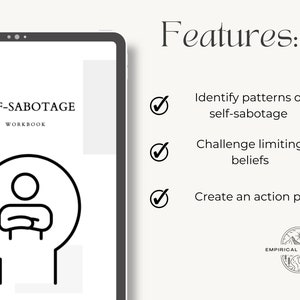 Conquer Self-sabotage: Printable & Digital Mental Health Worksheets for ...