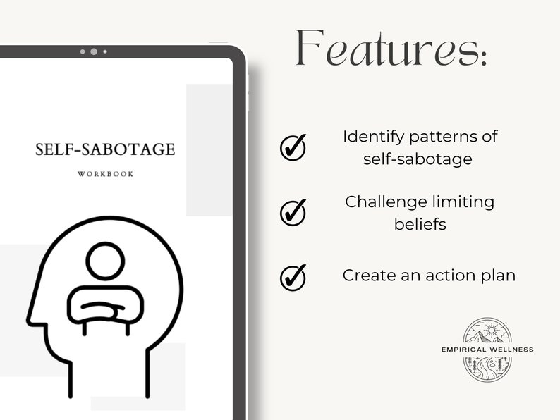 Conquer Self-sabotage: Printable & Digital Mental Health Worksheets for ...