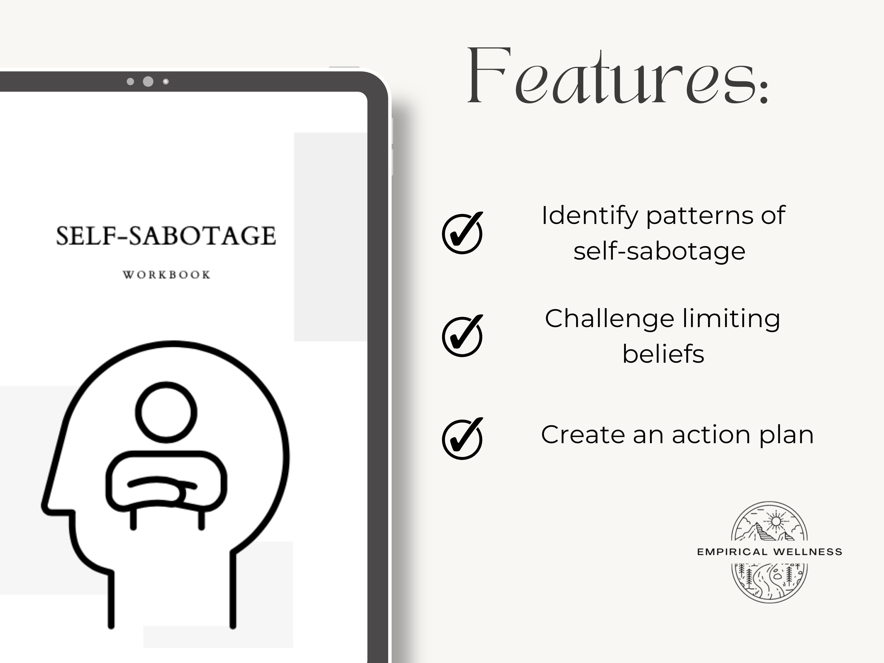Conquer Self-sabotage: Printable & Digital Mental Health Worksheets for ...