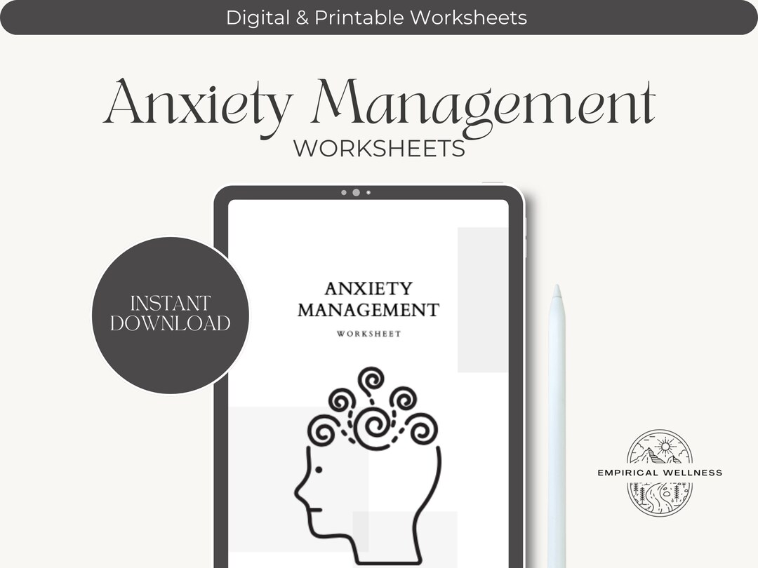 Anxiety Management Mental Health Worksheets - Printable and Digital ...