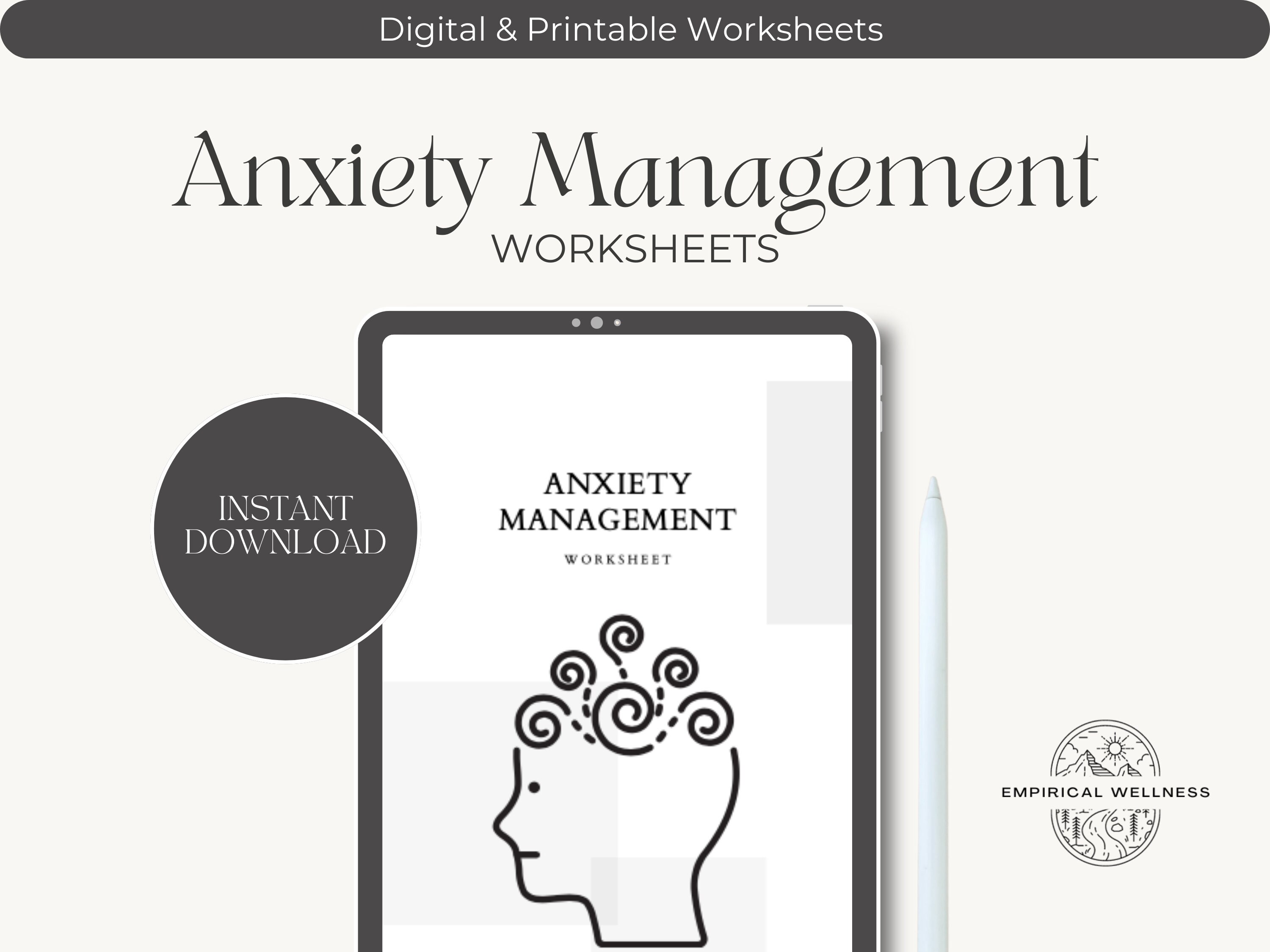 Anxiety Management Mental Health Worksheets - Printable and Digital ...