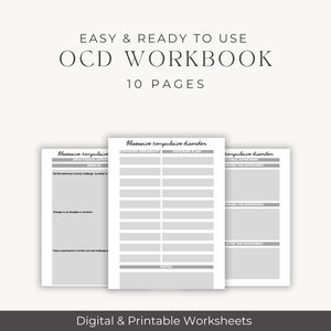 Conquer Your OCD With Ease: Digital and Printable Workbook/worksheets ...