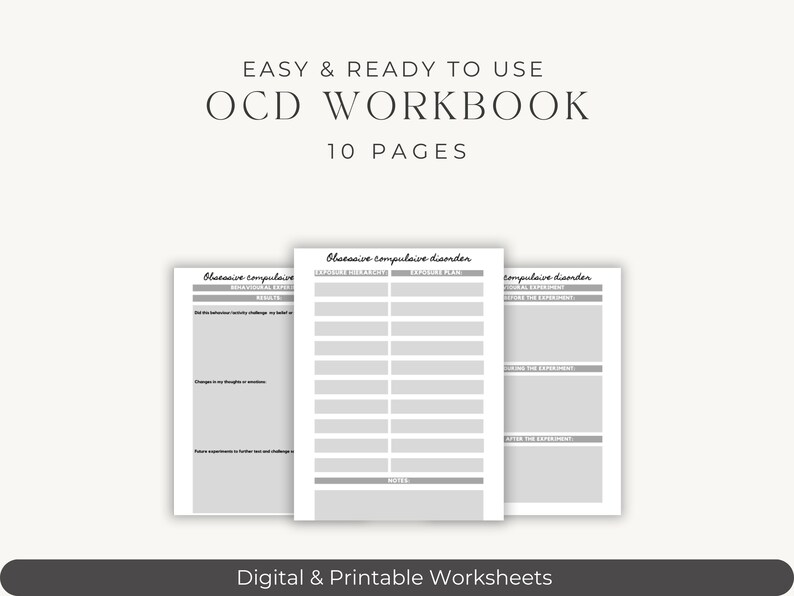 Conquer Your OCD With Ease: Digital and Printable Workbook/worksheets ...