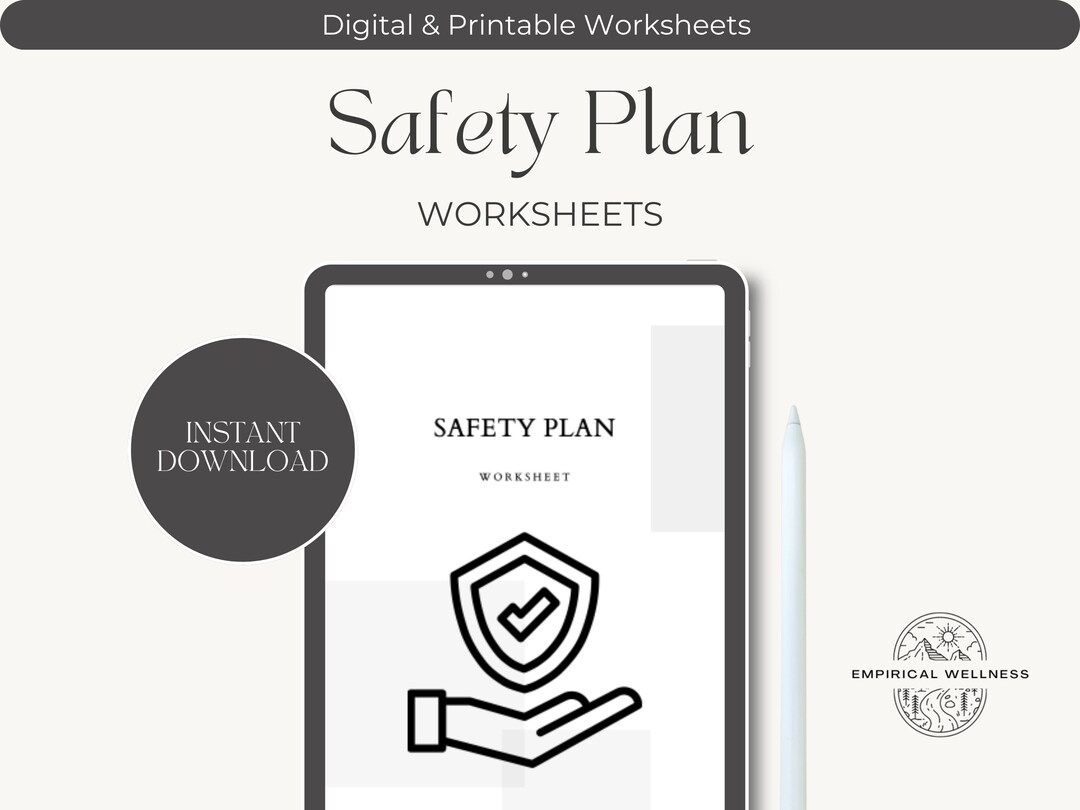 Safety Planning Mental Health Worksheets - Printable and Digital ...