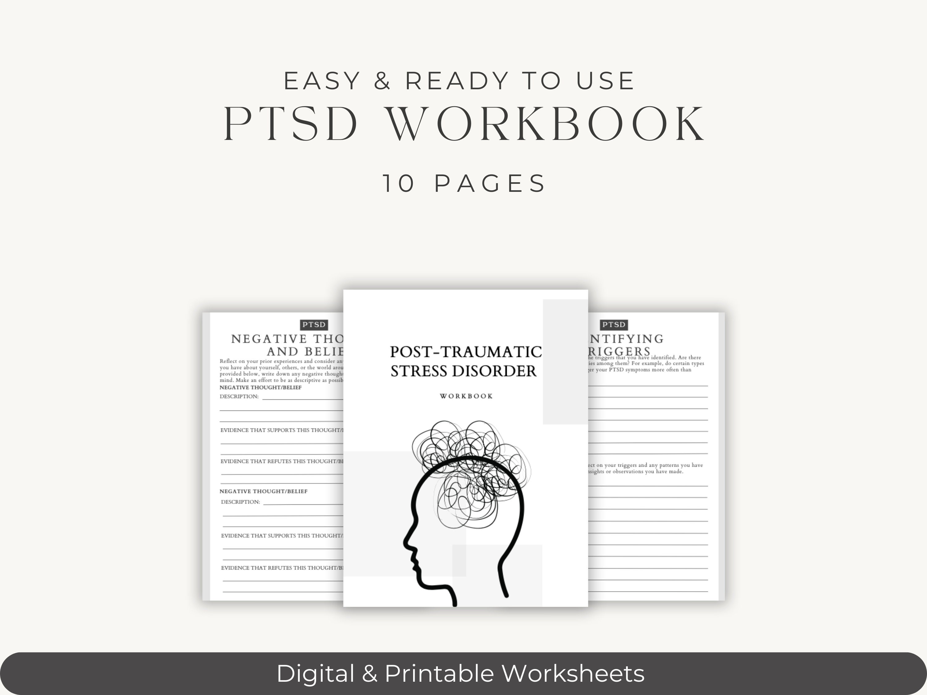 Overcome PTSD With Our Printable and Digital Mental Health Worksheets ...