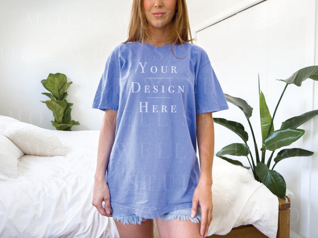 Comfort Colors Mockup Flo Blue | Flo Blue Comfort Colors C1717 Mockup ...