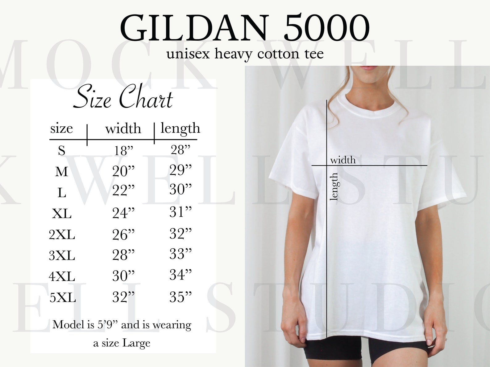 Gildan 5000 Size Chart Size Chart for Gildan Size Chart - Etsy