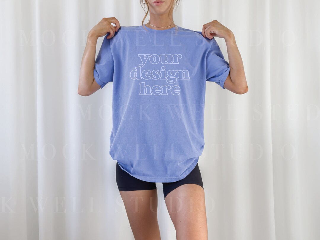 Comfort Colors Mockup Flo Blue | Flo Blue Comfort Colors C1717 Mockup ...