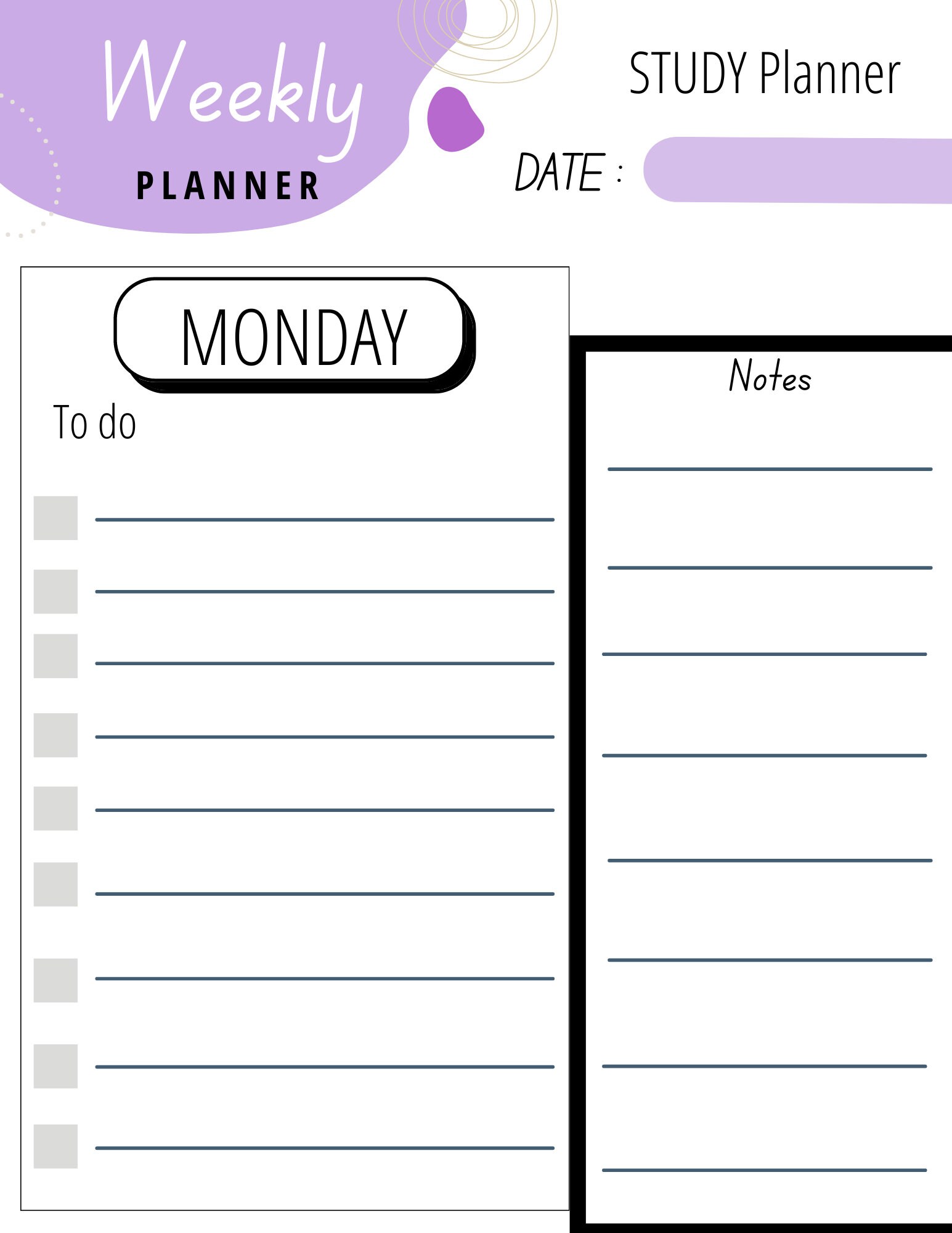 Weekly Korean Study Planner Digital Planner Study Tracker - Etsy