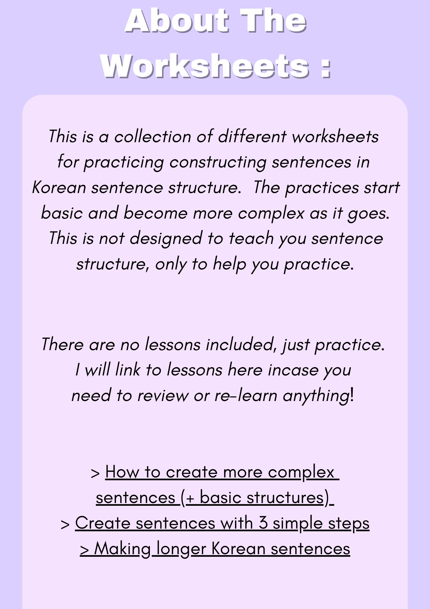 Hangul Sentence Structure