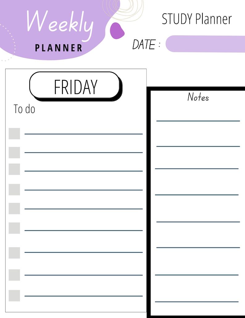Weekly Korean Study Planner | Digital Planner, Study Tracker, Habit ...