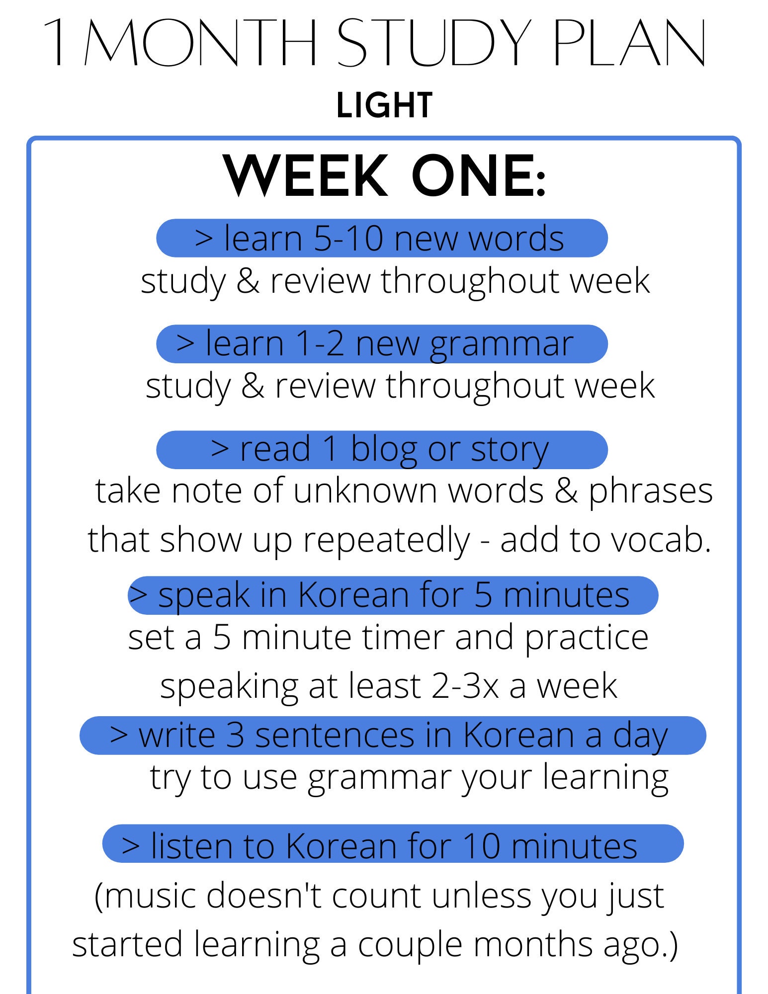 Pre-made Monthly Korean Study Plans - Etsy