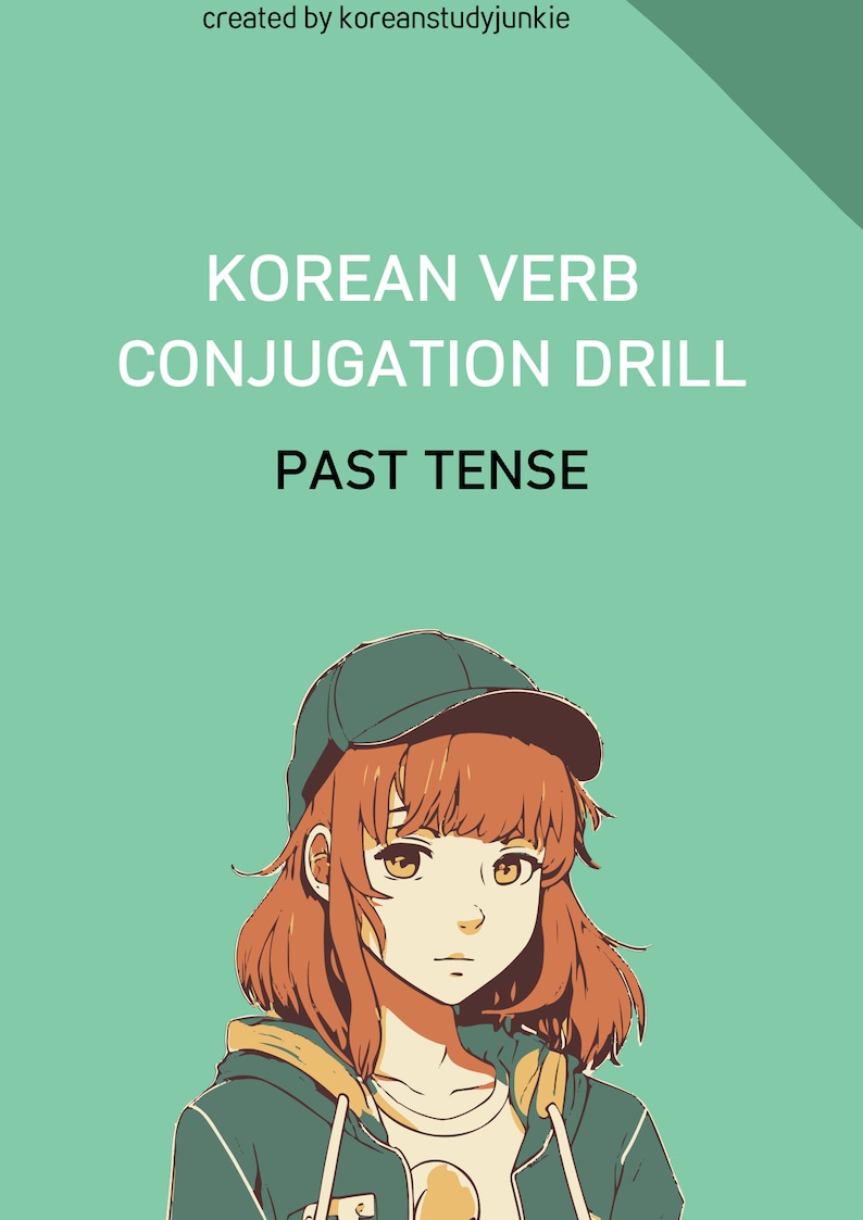 Korean Verb Conjugation Practice Worksheets, Past Tense Verb ...