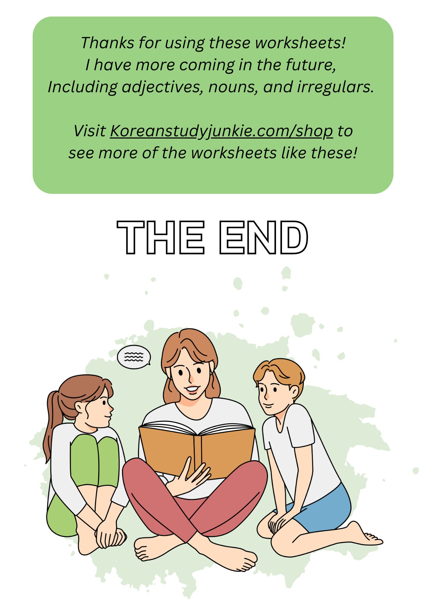 Korea Verb Conjugation Practice Worksheet | Present Tense Verb ...