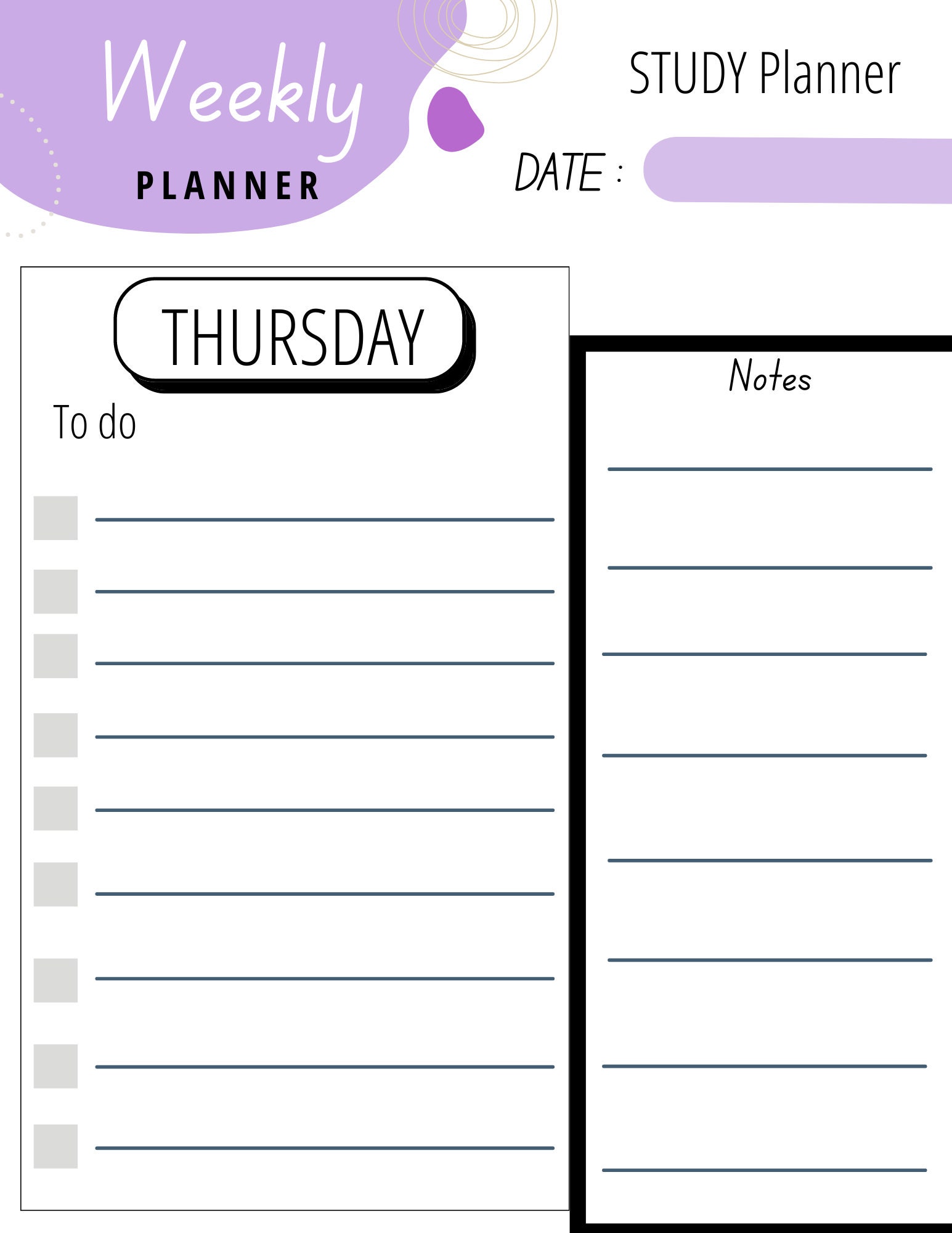 Weekly Korean Study Planner | Digital Planner, Study Tracker, Habit ...