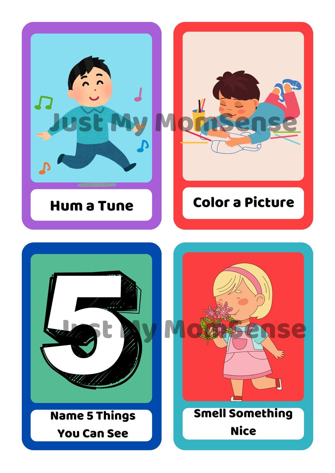 Printable Calming Strategy Cards for Kids | Coping Skills & Self ...