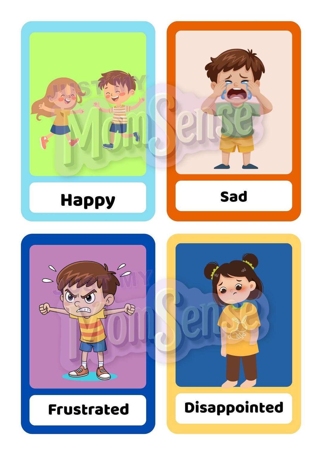 Emotion Identification Cards for Kids | Feelings Flashcards | Emotional ...