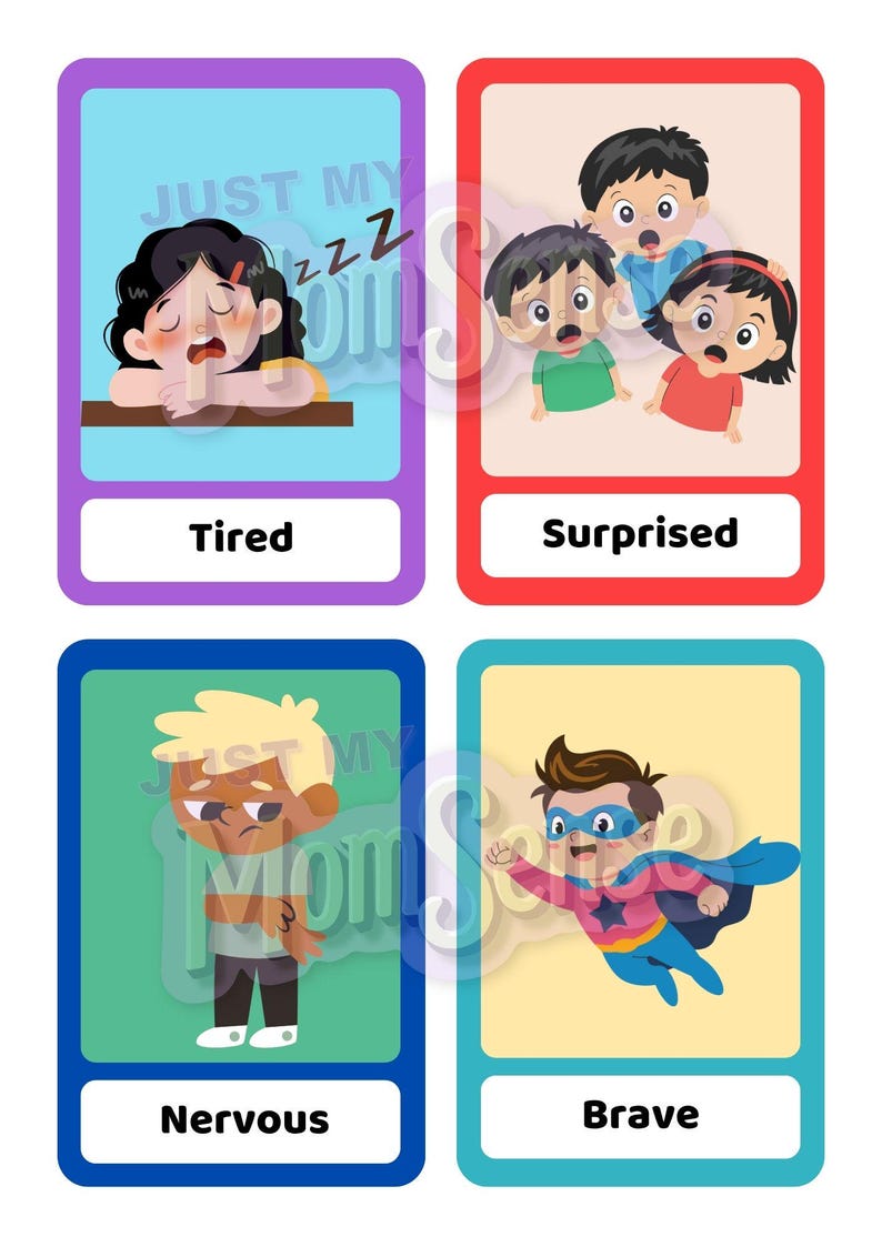 Emotion Identification Cards for Kids | Feelings Flashcards | Emotional ...