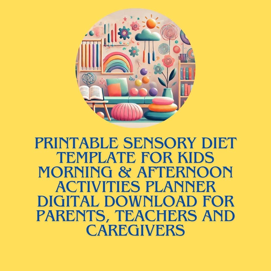 Printable Sensory Diet Template for Kids | Morning & Afternoon ...
